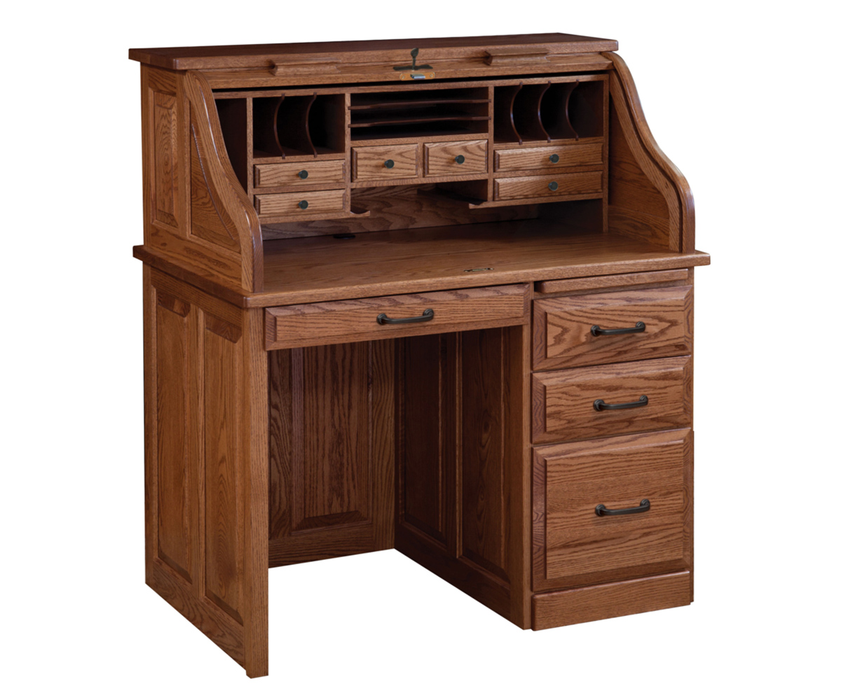 42" Traditional Roll Top Desk - The Factory Furniture
