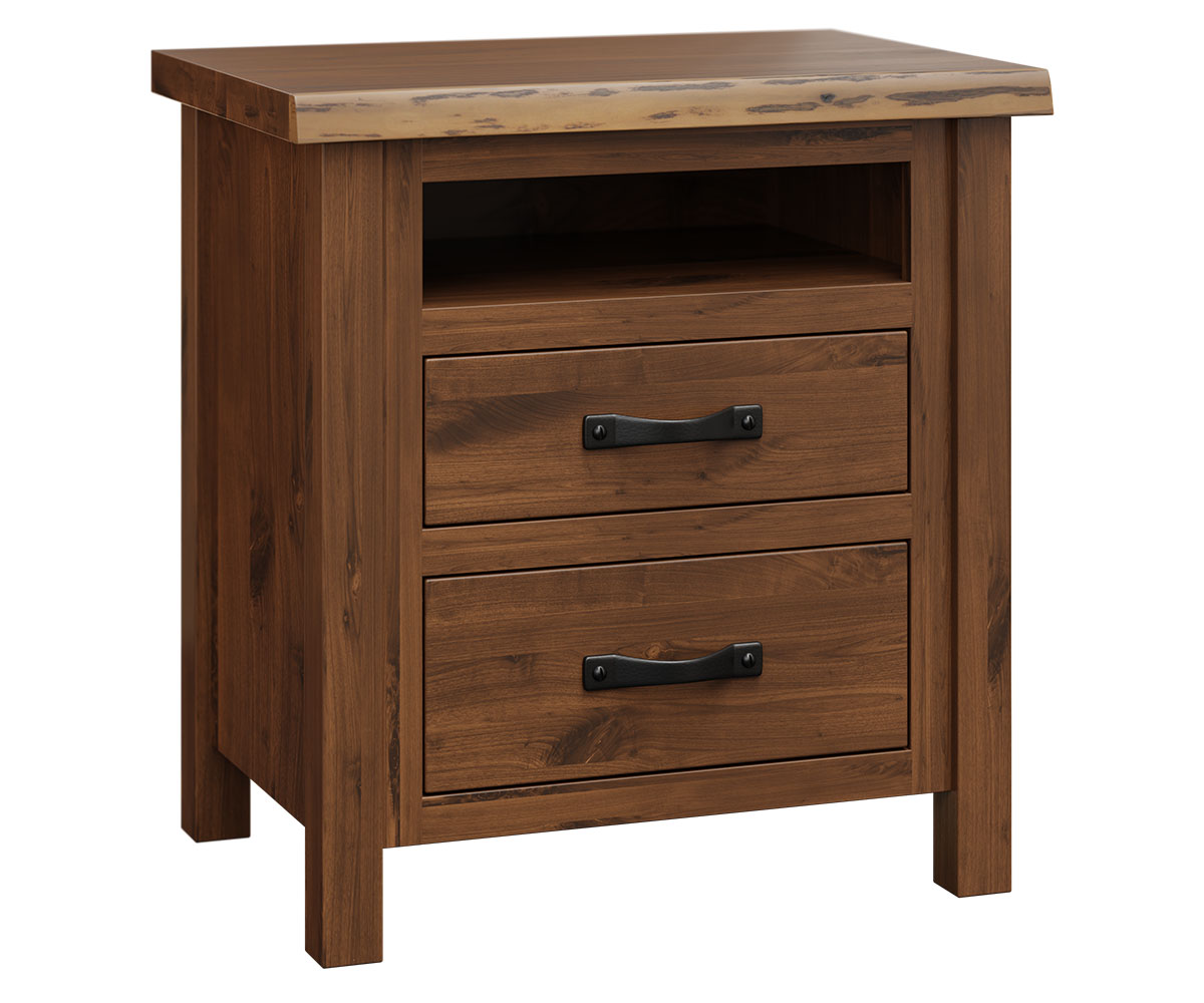 Last Frontier 2 Drawer Open Nightstand - The Factory Furniture